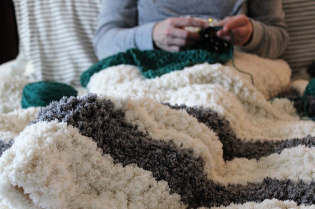 Crochet Fleece Blanket - Mason Jar Yarn Designs