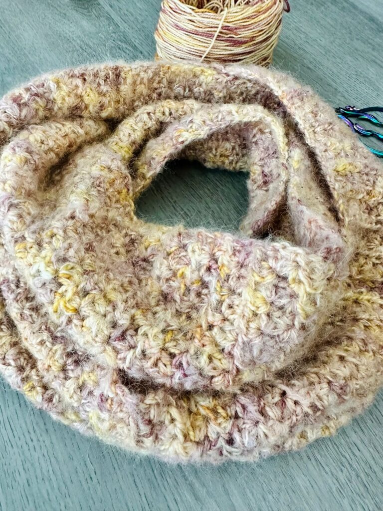 Crochet Infinity Cowl - The Dreamer Cowl - Mason Jar Yarn Designs